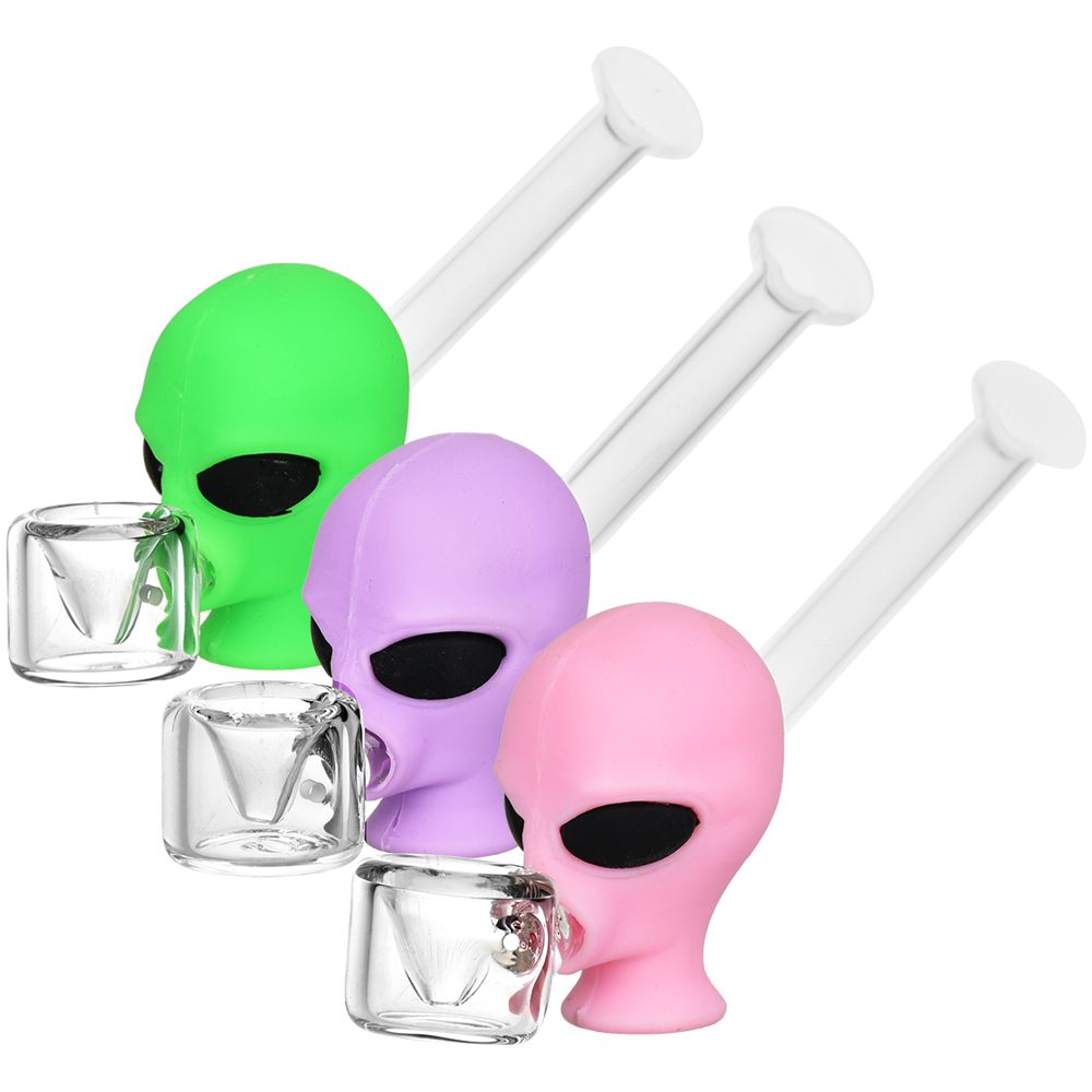 5CT Bundle – Alien Head Hand Pipe – 5″ / Assorted Colors – Have a Nug