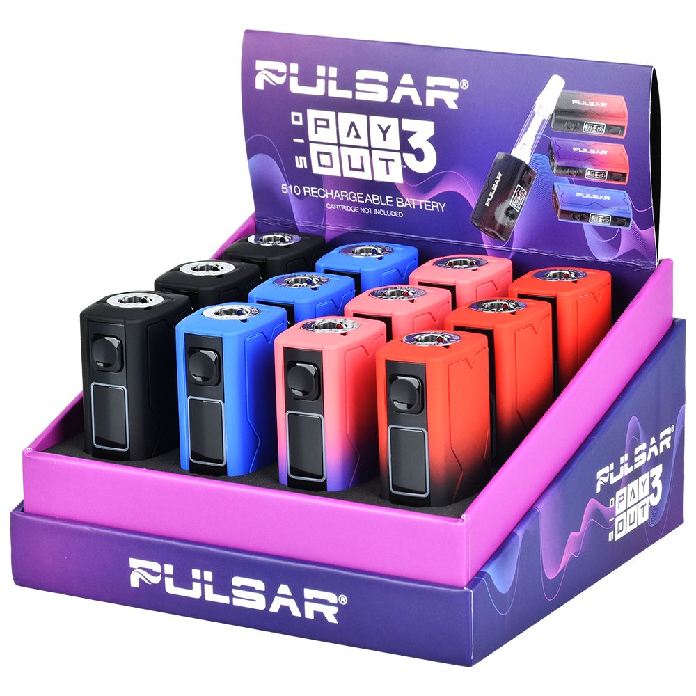 12CT DISPLAY - Pulsar Payout 3.0 Variable Voltage Vape Battery - 550mAh ...