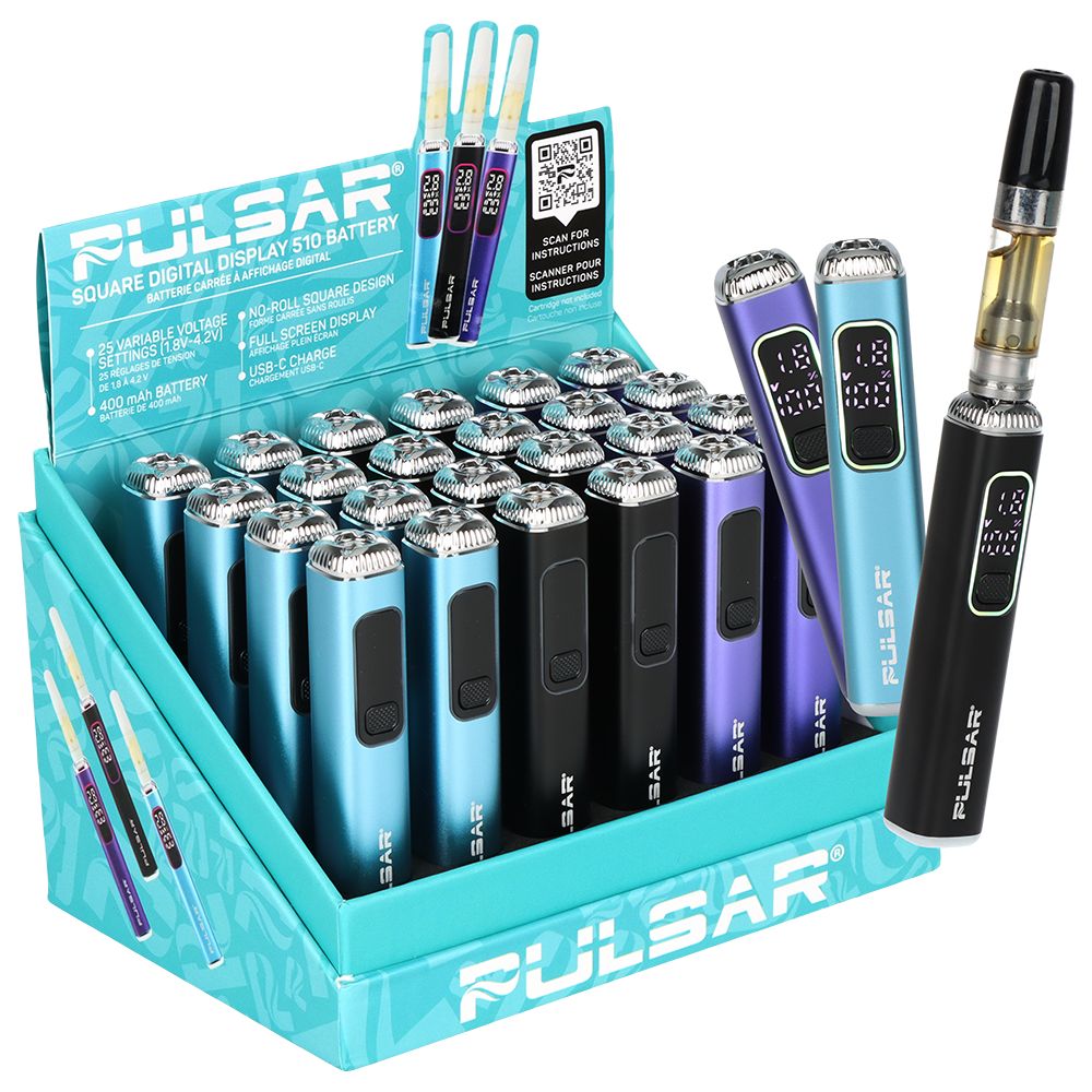 Pulsar 510 Square Digital Display Vape Battery | 400mAh | Assorted ...